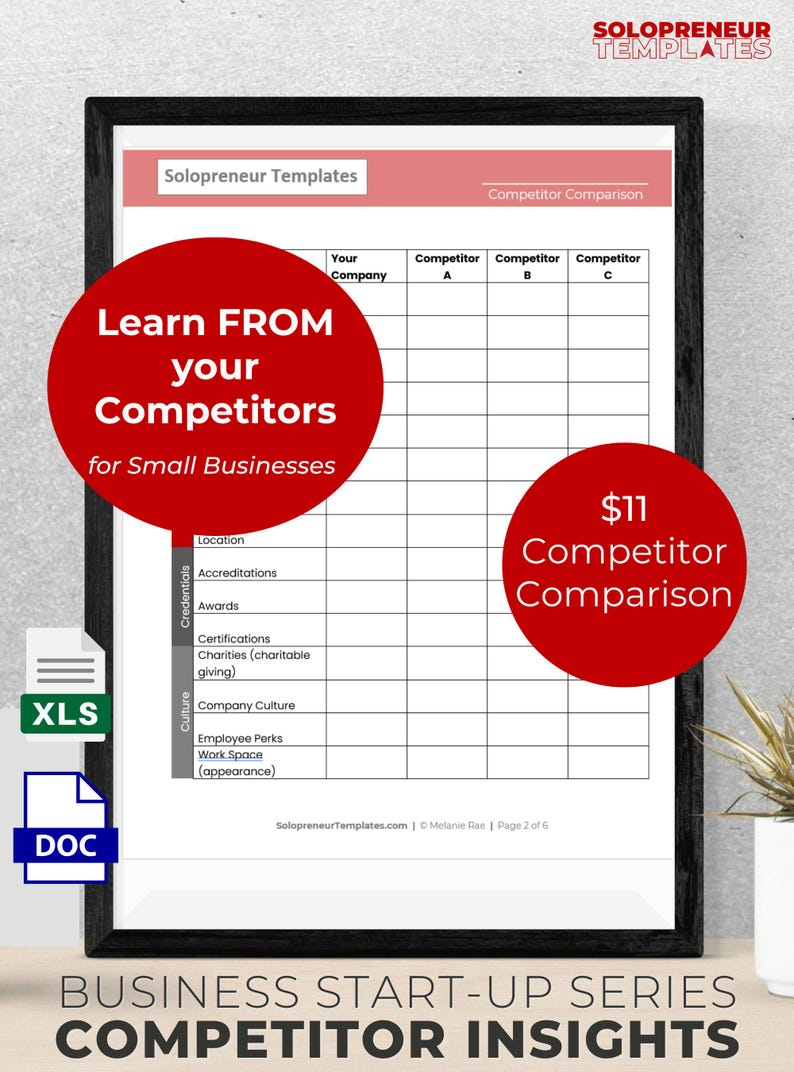 BUDGET Competitor Comparison Matrix Find Collaborators to Reach More ...