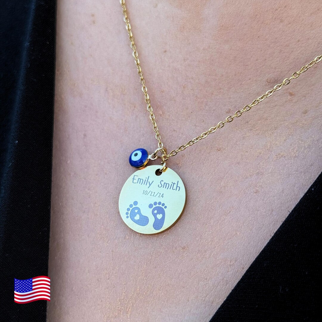 Personalized Birth Stats Necklace, Baby Birth Stats Necklace, Gift for ...