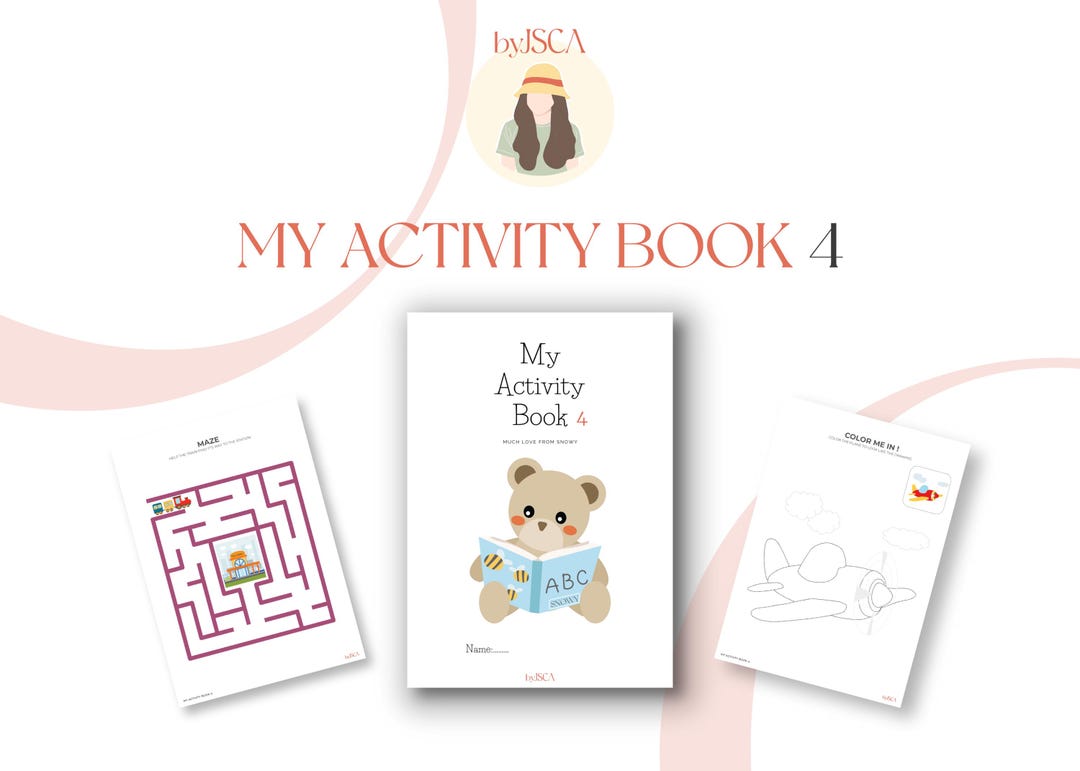 Kids Printable “my Activity Book 4”: Coloring Pages, Maze, Dot-to-dot ...