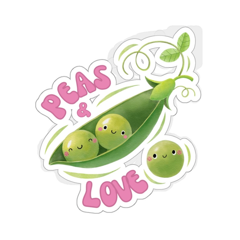 Funny Valentine's Day Sticker, Peas and Love Sticker, Valentine's ...
