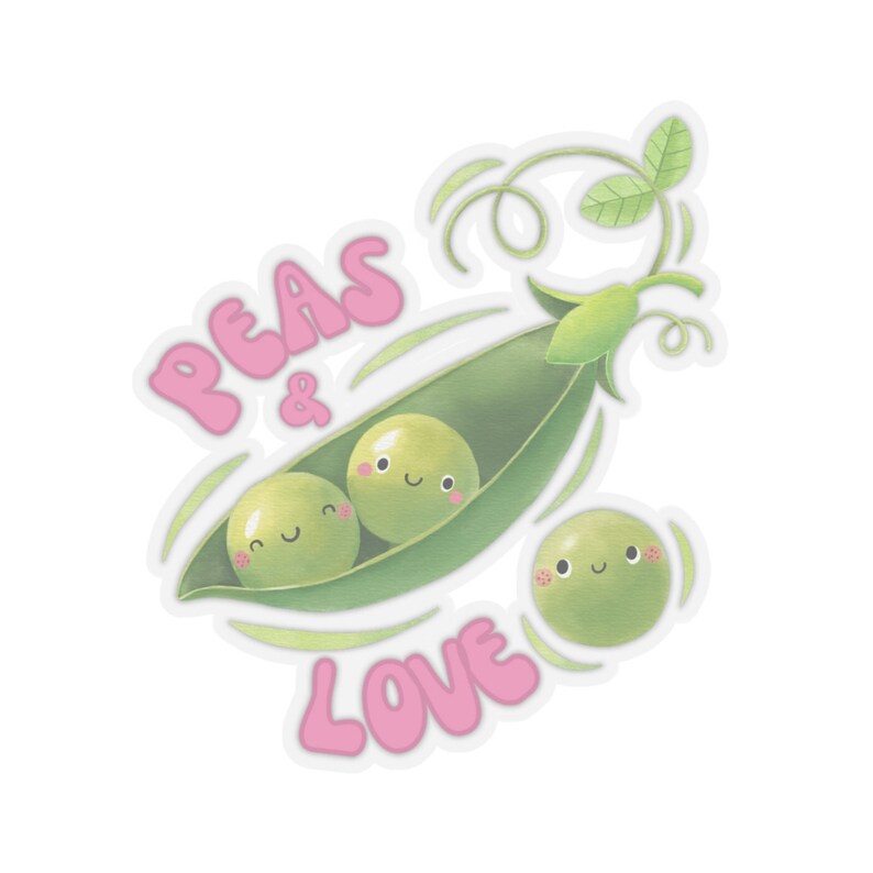 Funny Valentine's Day Sticker, Peas and Love Sticker, Valentine's ...