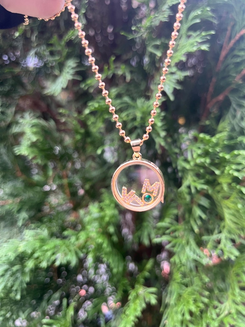 Floating Glass Locket on a Chain Necklace Floating Locket Custom Locket ...