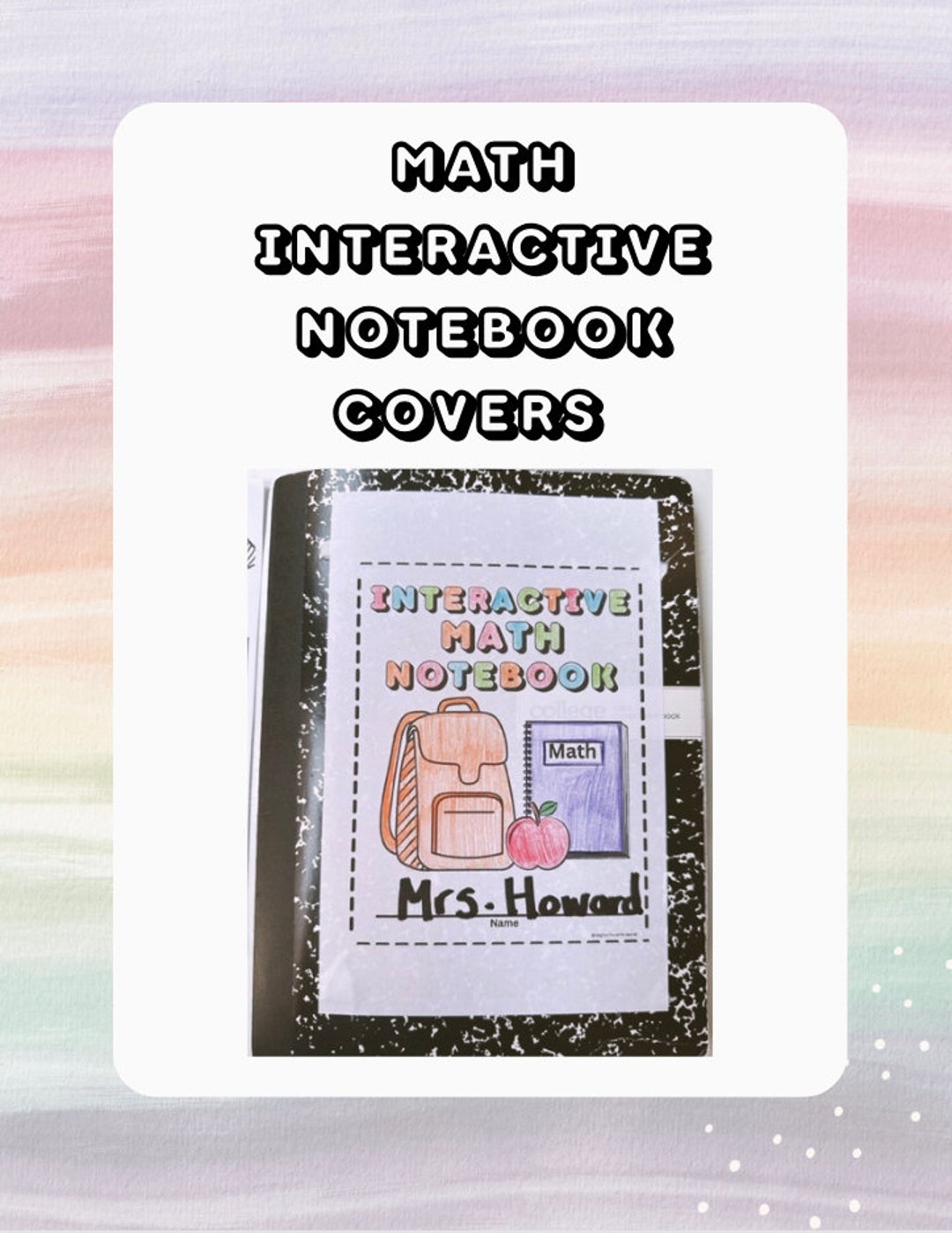 Math Interactive Notebook Covers - Etsy