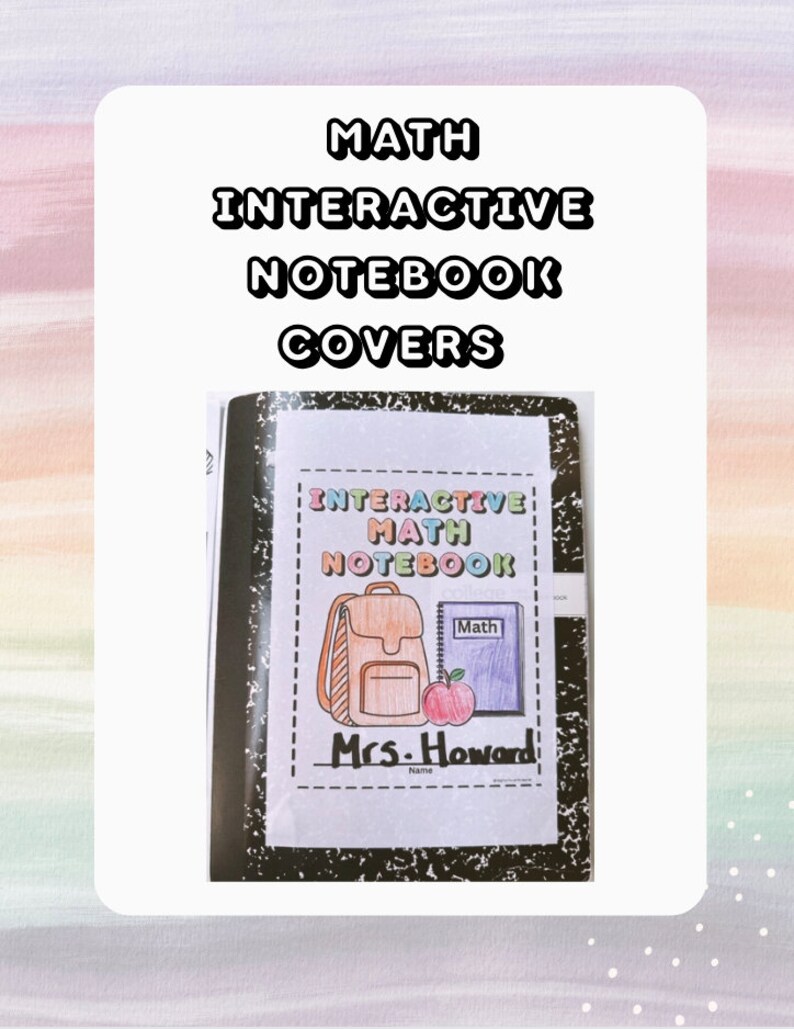 Math Interactive Notebook Covers - Etsy