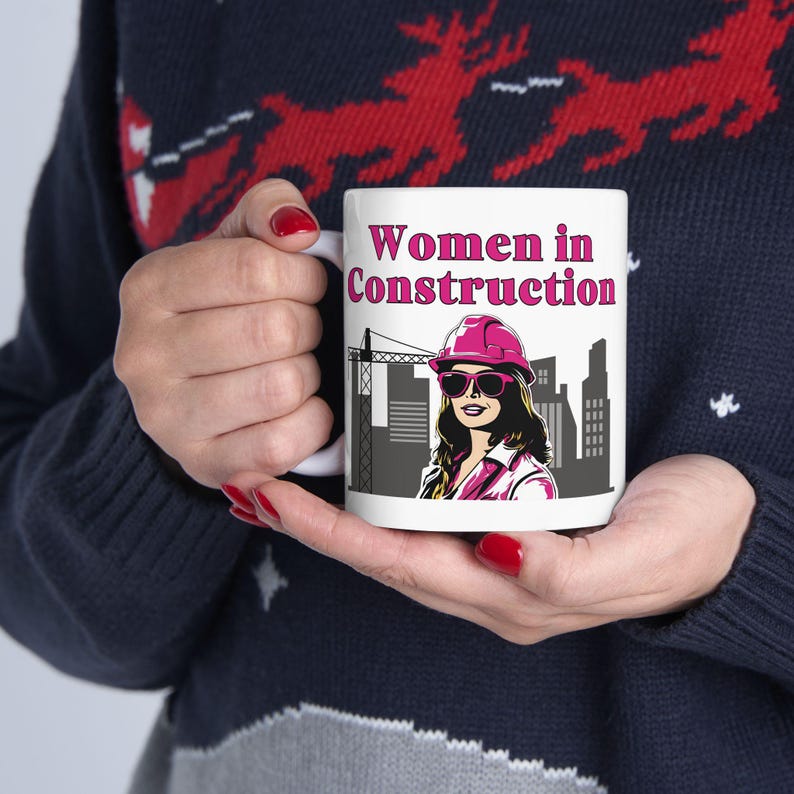 Women in Construction Mug, Coffee Cup for Women in STEM, Blue Collar ...
