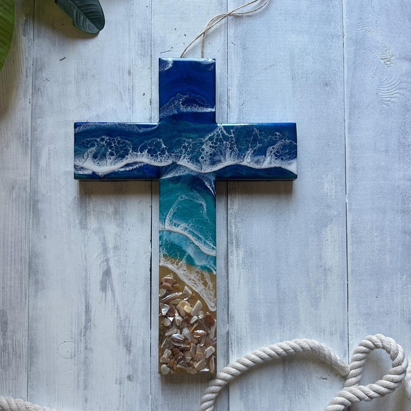 Resin Cross Necklace - Etsy