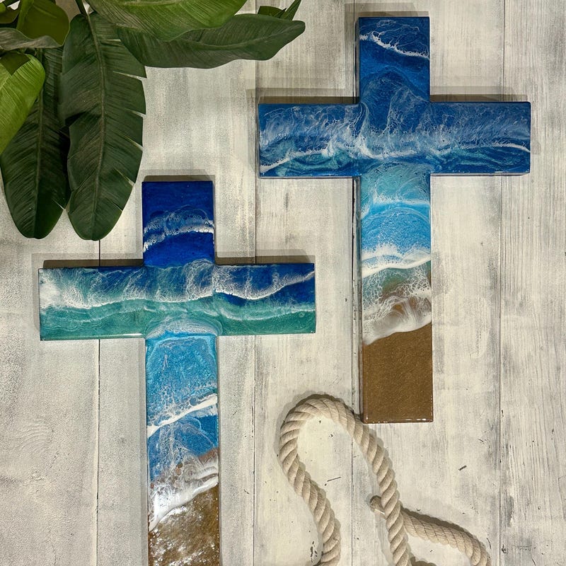 Cross Wave Silver Ocean - Etsy