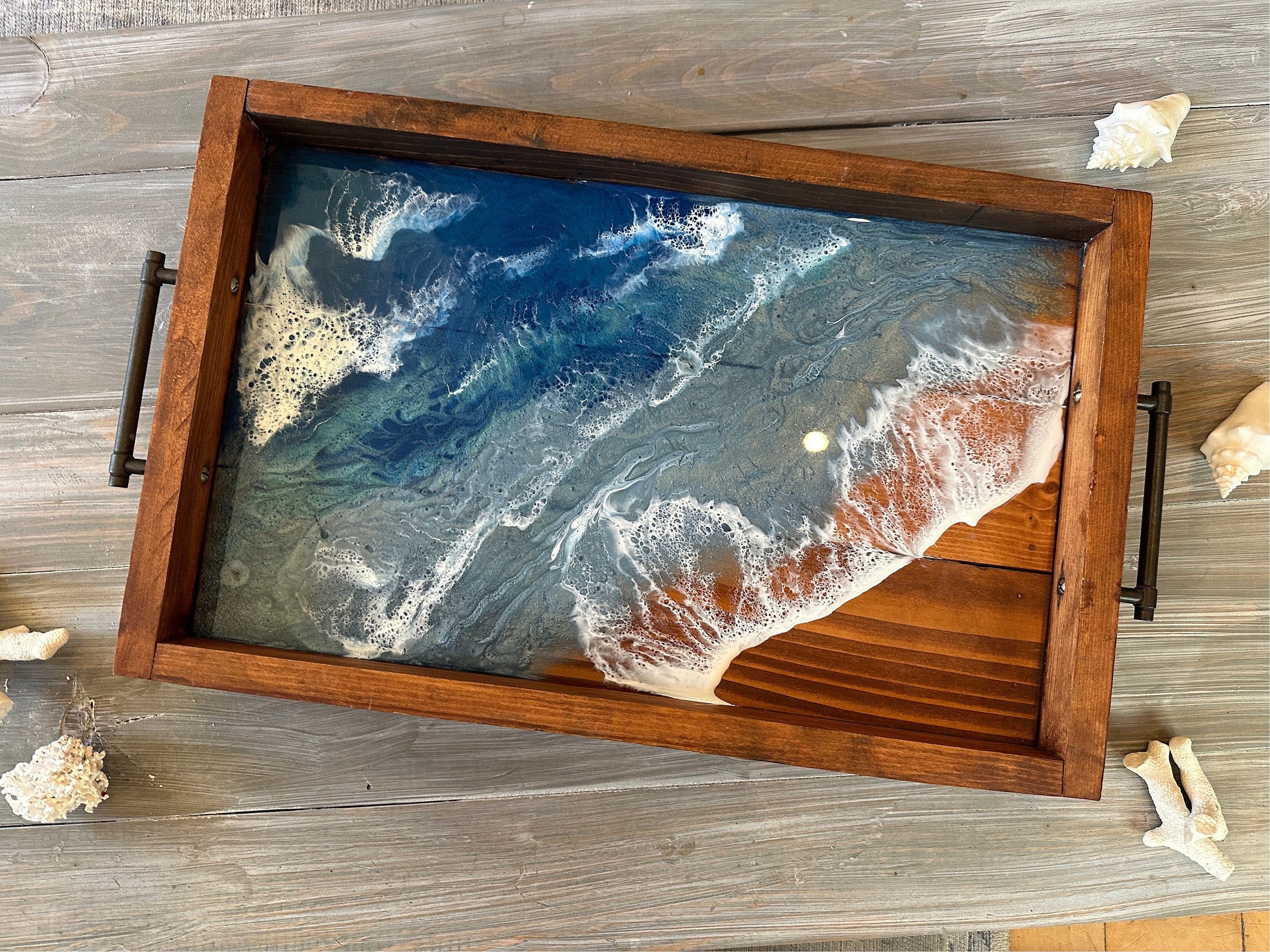 Large Ocean Wave Tray, Wedding Gift, Anniversary Gift, Table Decor ...