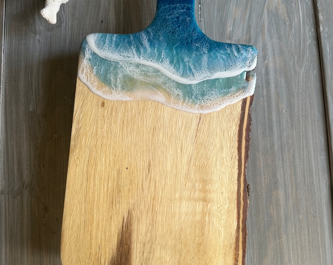 Ocean Wave Cutting Board, Beach Resin Art Charcuterie Board, Resin Wave ...