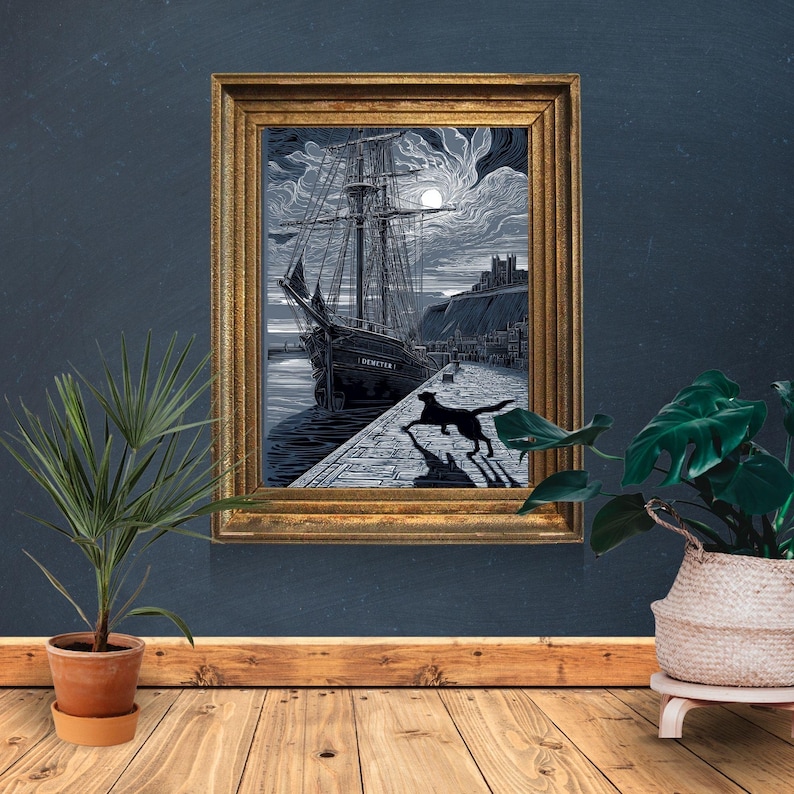 Dracula Demeter Print: Whitby Abbey Gothic Linocut Poster - Etsy