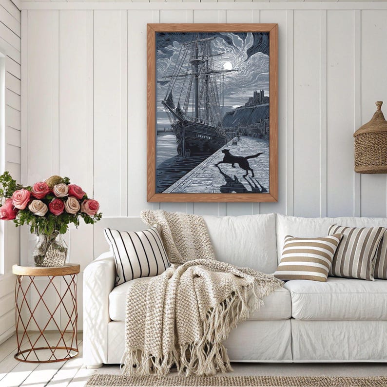 Dracula Demeter Print: Whitby Abbey Gothic Linocut Poster - Etsy