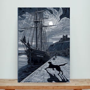 Dracula Demeter Print: Whitby Abbey Gothic Linocut Poster - Etsy