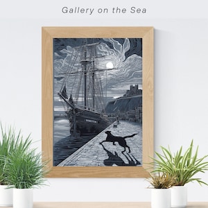 Dracula Demeter Print: Whitby Abbey Gothic Linocut Poster - Etsy