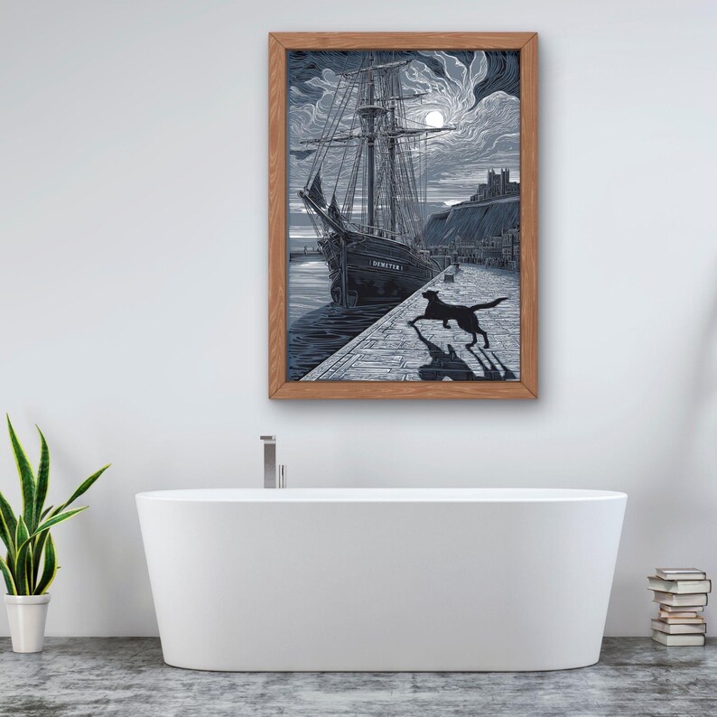 Dracula Demeter Print: Whitby Abbey Gothic Linocut Poster - Etsy