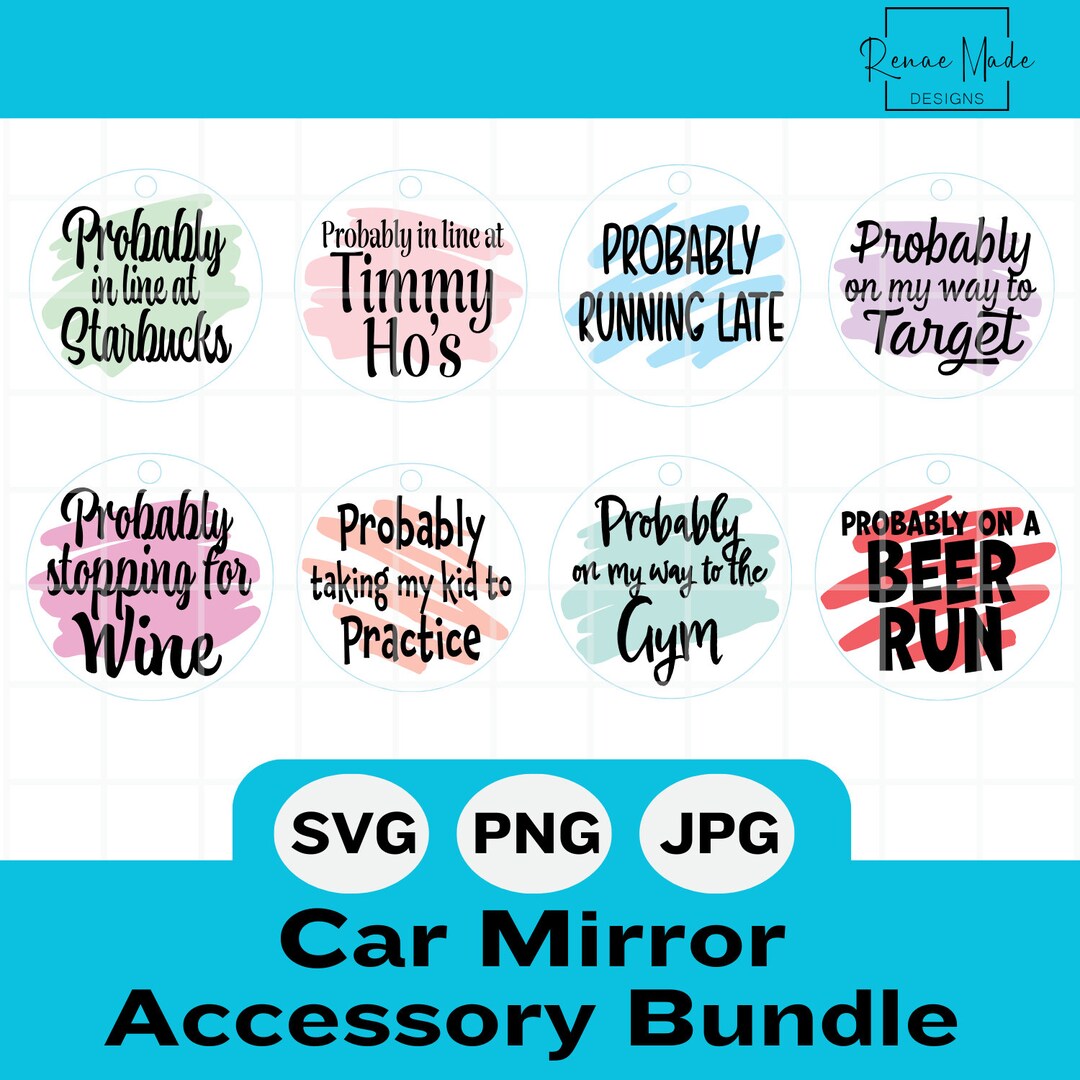 Rear View Mirror Charm SVG, Car Mirror Accessory SVG, Rear View Mirror ...