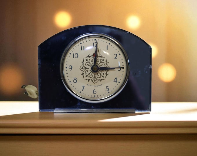 Rare Art Deco Seth Thomas Mirrored Glass Electric Alarm Clock C.1930s ...