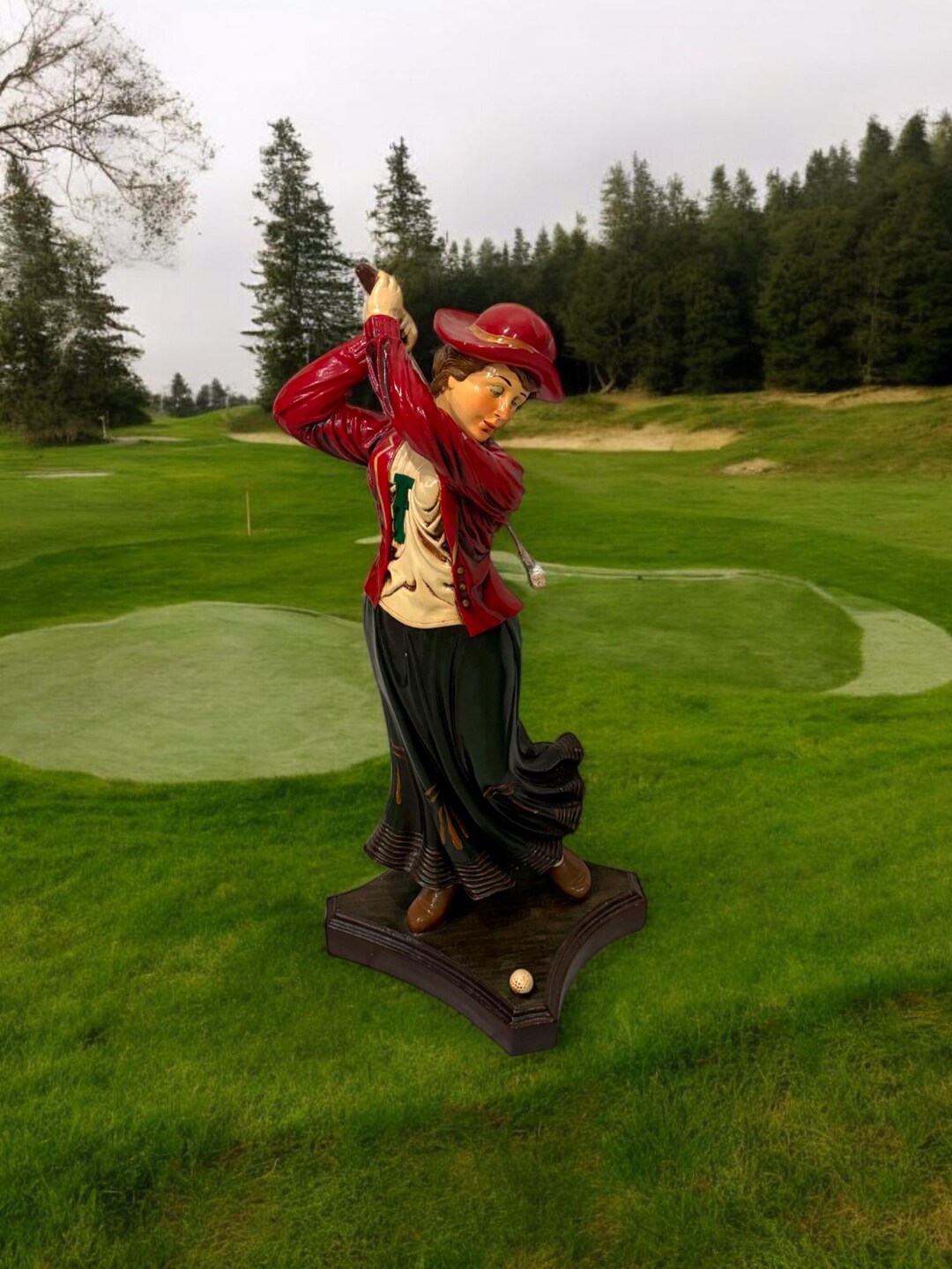 Victorian Lady Golfer | 27" Tall Floor Statue | LM Treasures | 20th ...