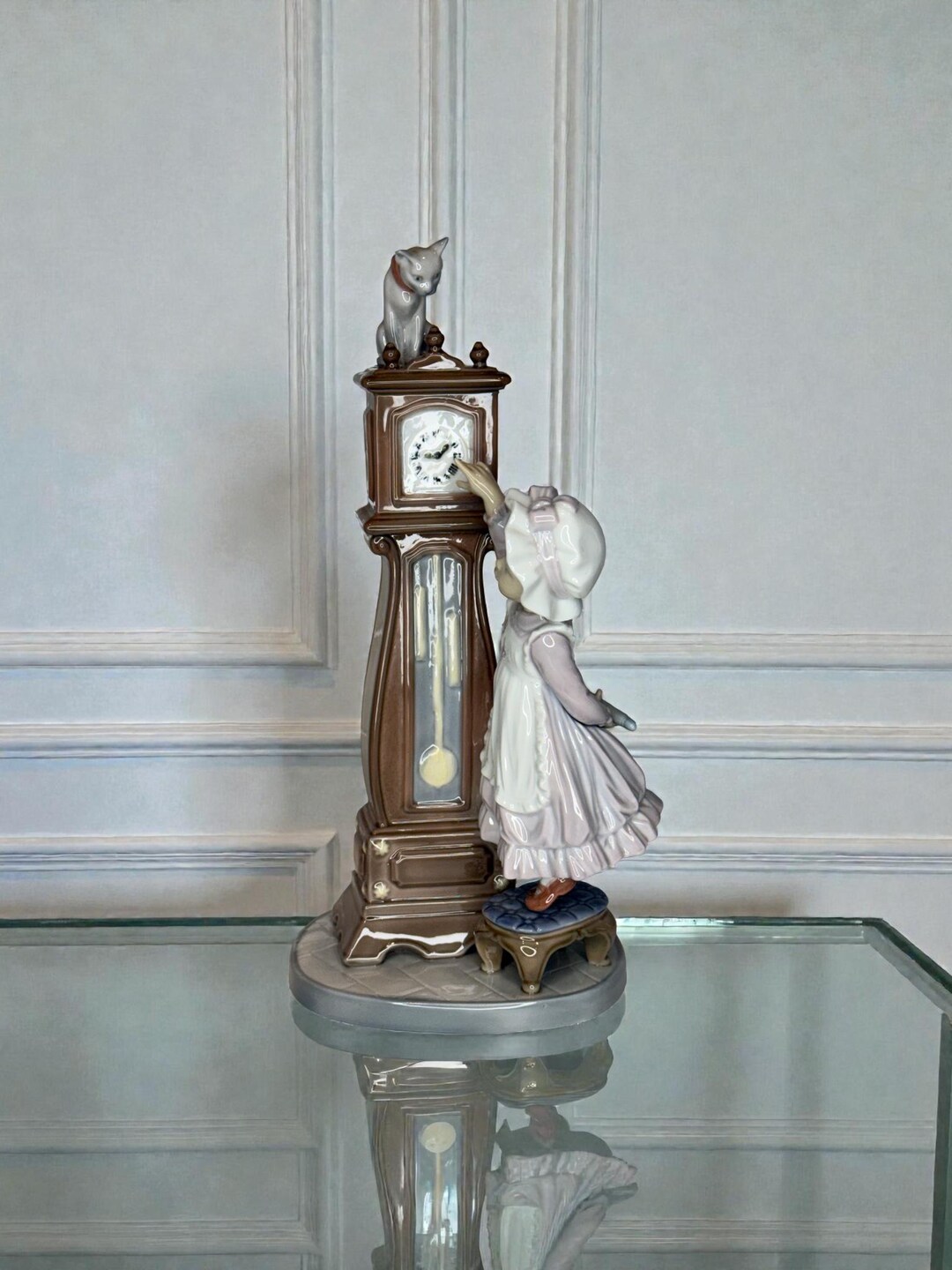 Retired Lladro #5347 “bedtime” Porcelain Figurine – Maid Girl Changing ...
