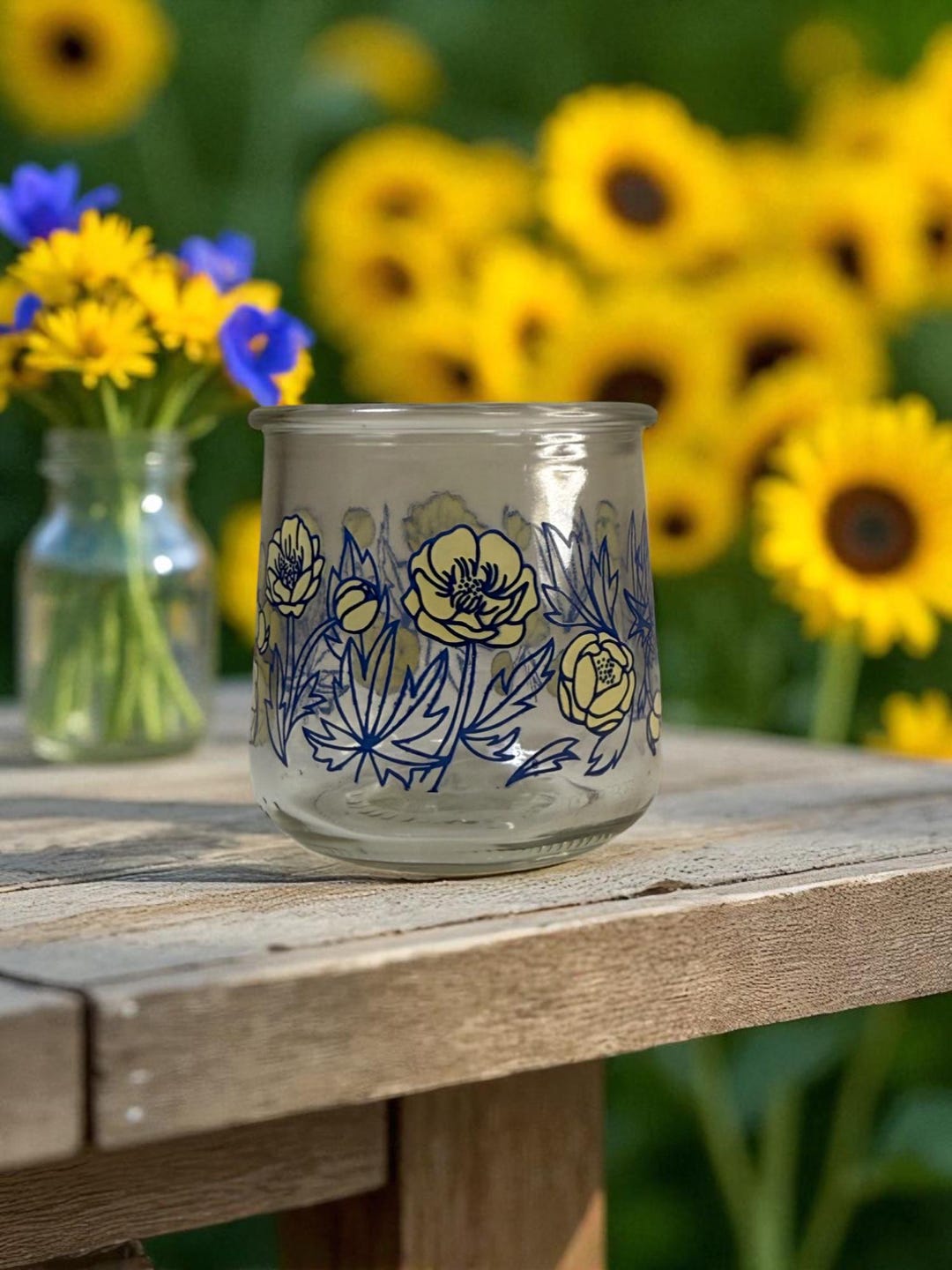 Vintage Oui Yogurt Jar | Limited Edition Floral Design | 5oz Glass Pot ...