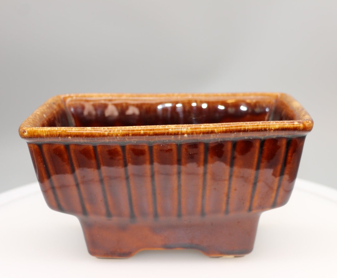 Hull Pottery #718 Brown Drip Glazed Planter - Etsy