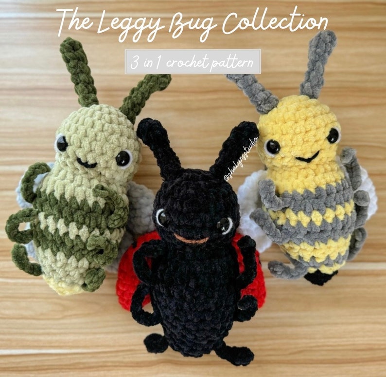 Crochet Pattern 3in1 Bundle: the Leggy Bug Collection- Amigurumi Bug ...