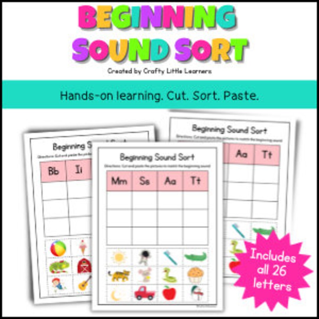 Beginning Sound Sort Pre-k Printables Kindergarten Activities 1st ...