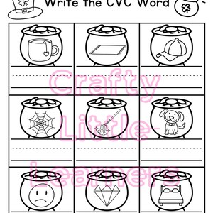 Write the CVC Word March Printables Kindergarten Printable Activity ...