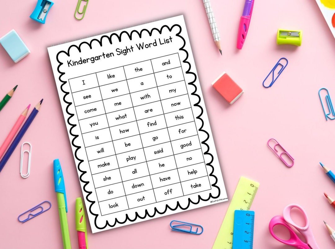 Kindergarten Sight Word List Homeschool Resources Teacher Tools Kinder ...