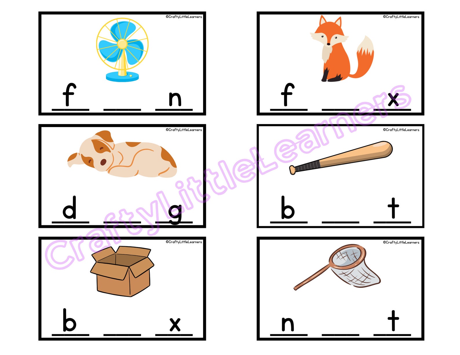 CVC Missing Middle Sounds Phonics Activities for Kindergarten Phonics ...