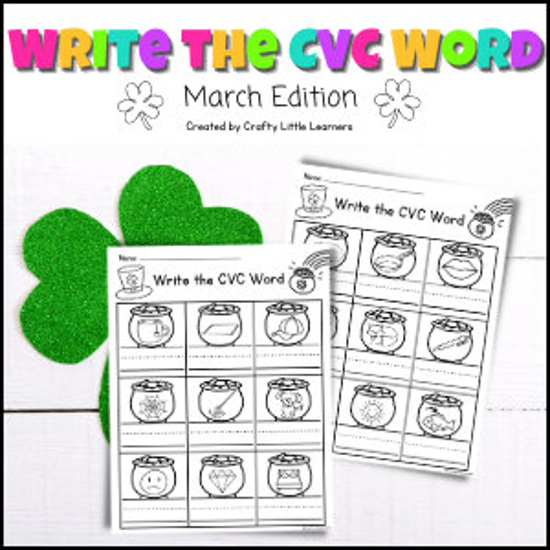 Write the CVC Word March Printables Kindergarten Printable Activity ...