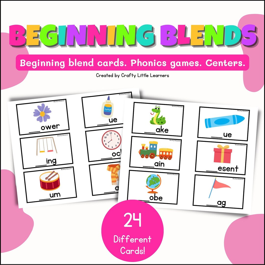 Beginning Blends Phonics Center Kindergarten Game Homeschool Activities ...