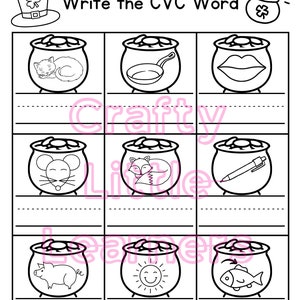 Write the CVC Word March Printables Kindergarten Printable Activity ...