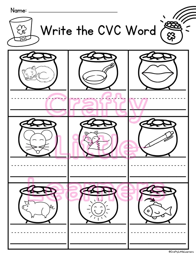 Write the CVC Word march Edition Kindergarten 1st Grade Printable CVC ...