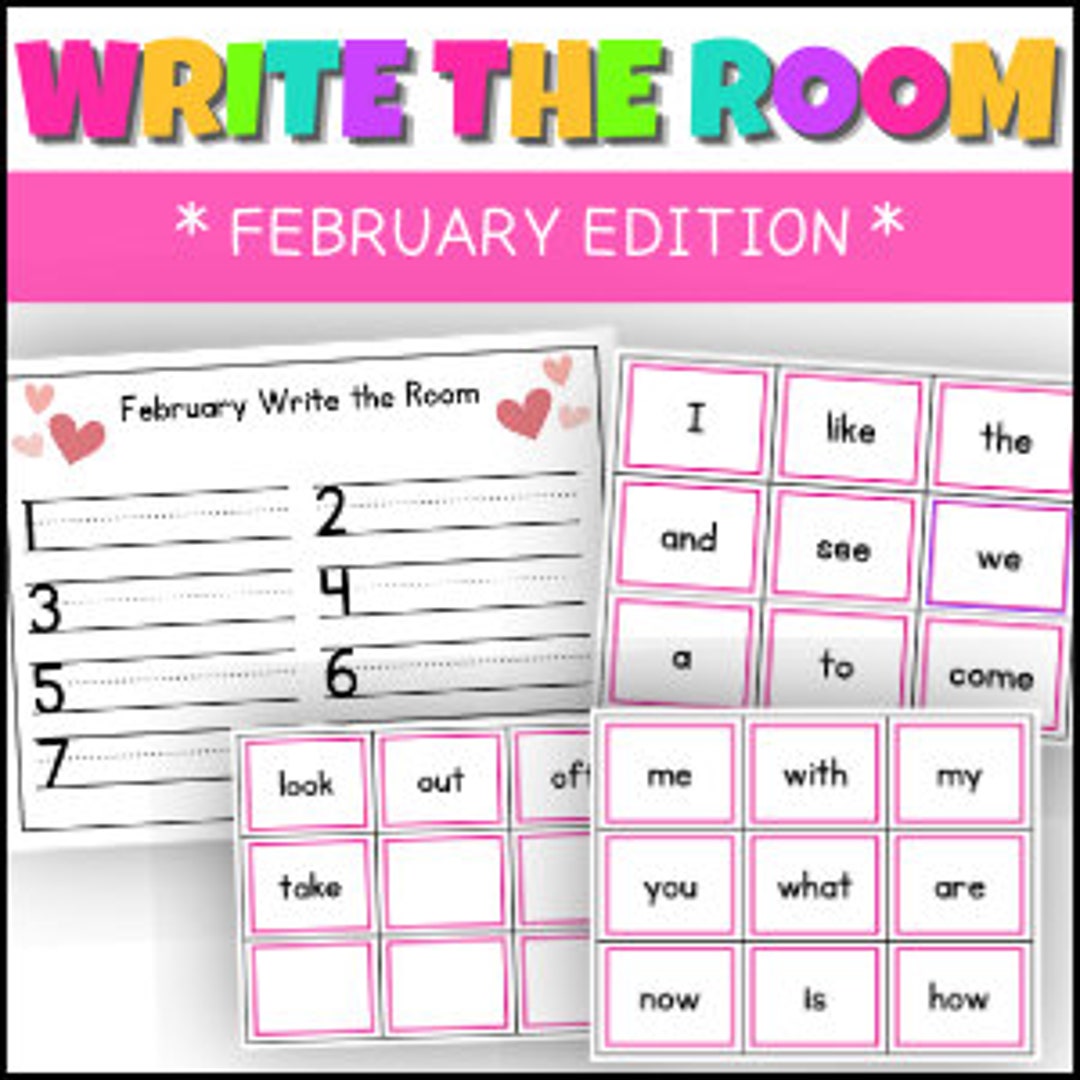 February Activity Write the Room Kindergarten Printable 1st Grader ...