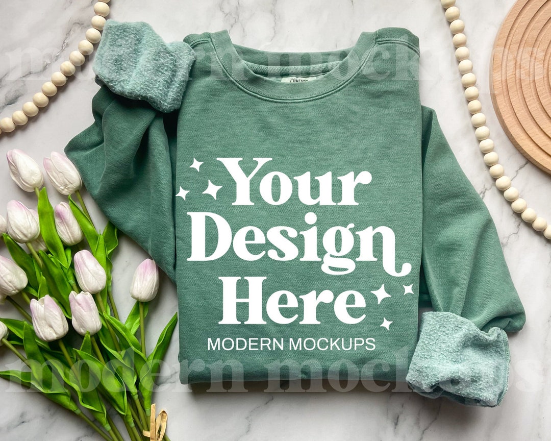 Light Green, Comfort Colors Mockup, Comfort Colors 1566, Folded ...