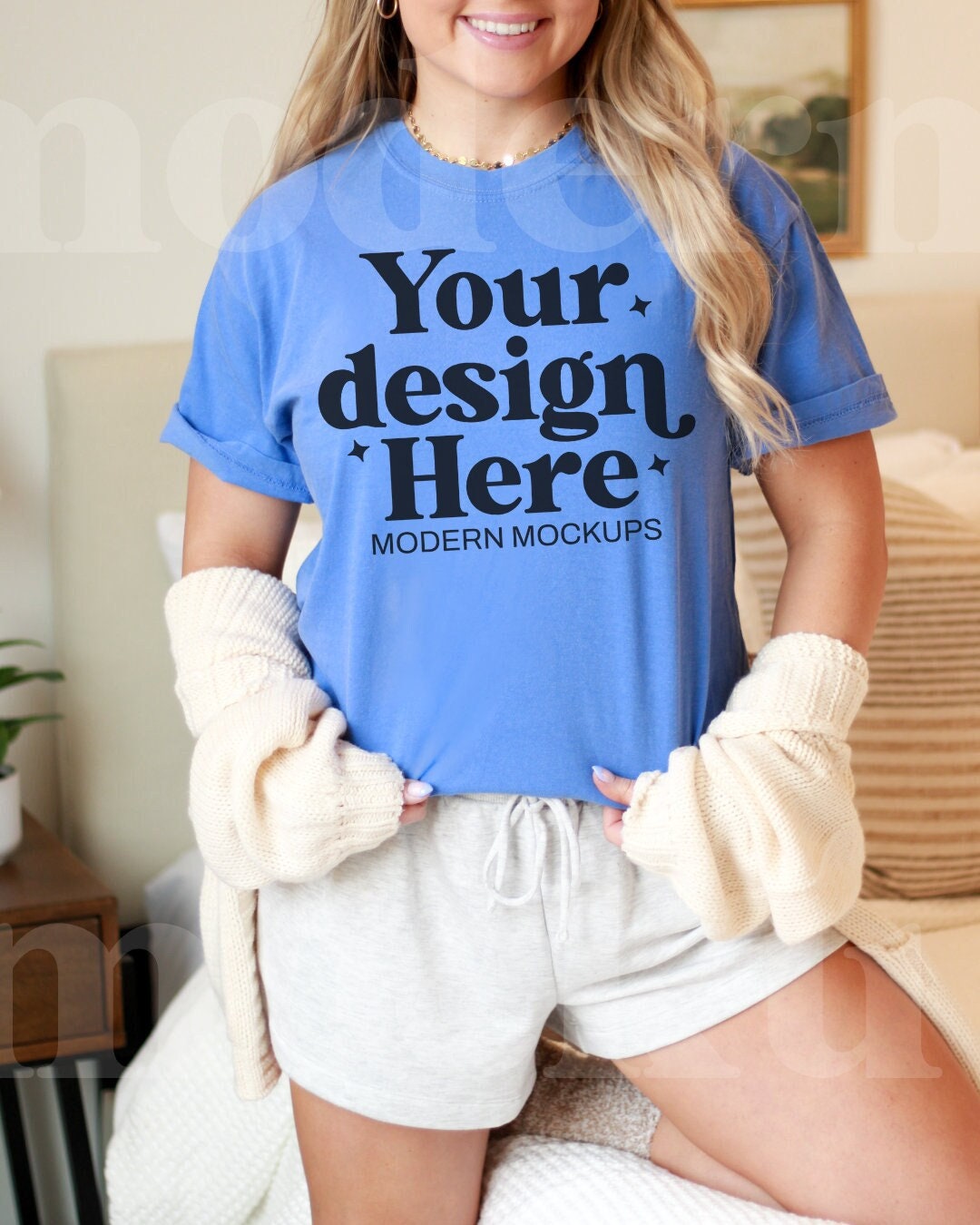 Flo Blue, Comfort Colors C1717, Flo Blue Shirt Mockup, Tshirt Mockup ...