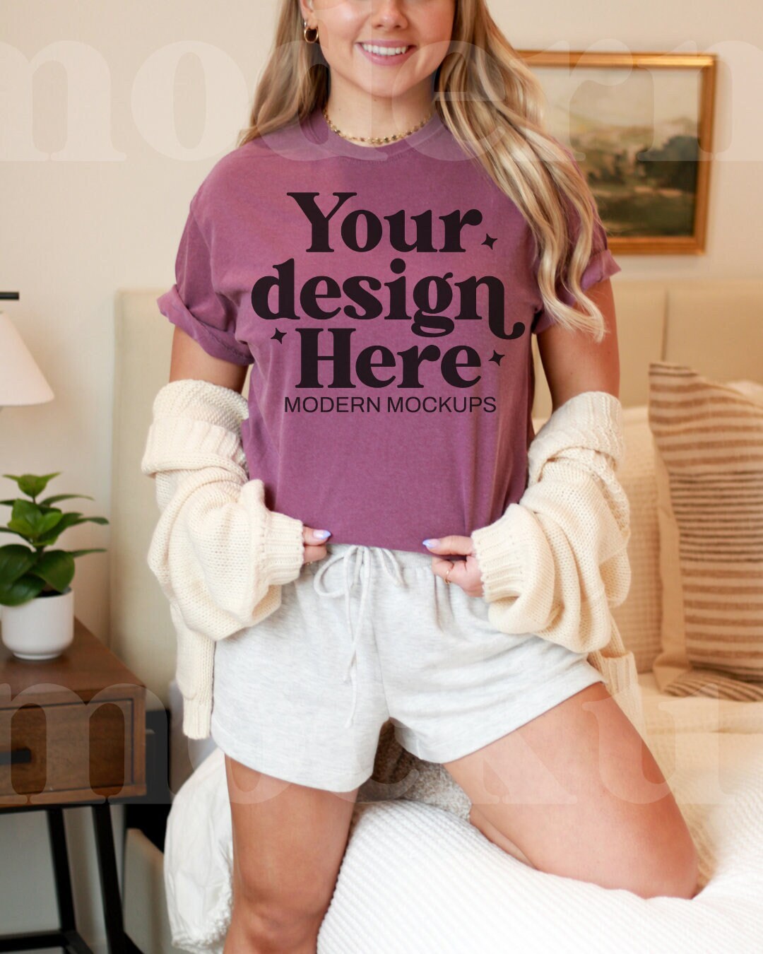 Berry, Comfort Colors C1717, Shirt Mockup, Tshirt Mockup, Real Model ...