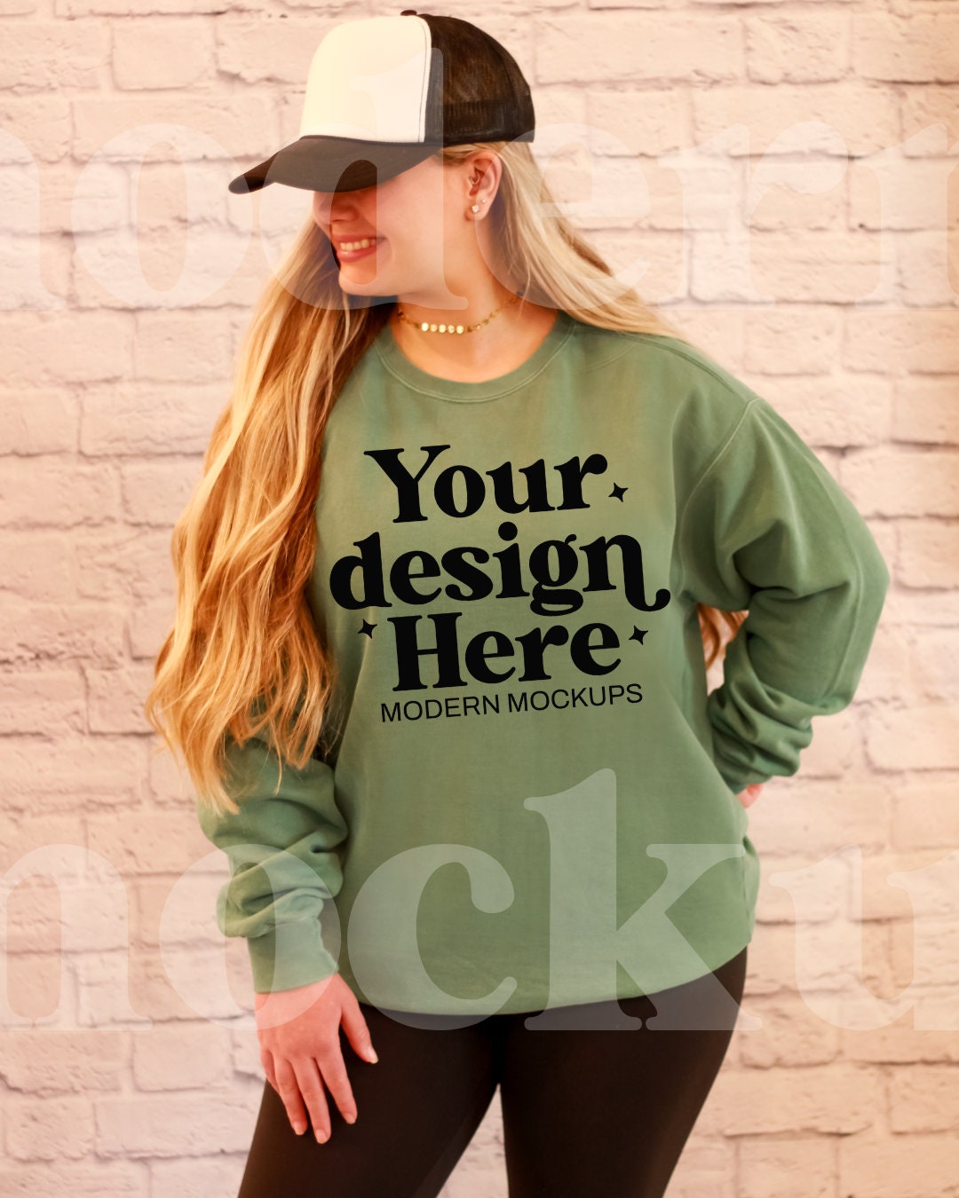 Light Green, Comfort Colors Mockup, Comfort Colors 1566, Real Model ...