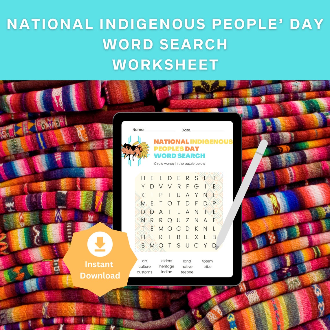 National Indigenous Peoples Day Word Search for Kids Indian Pintables ...