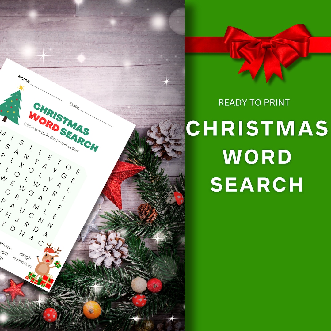 Merry Christmas Word Search for Kids Printable Holiday Activity Sheet ...