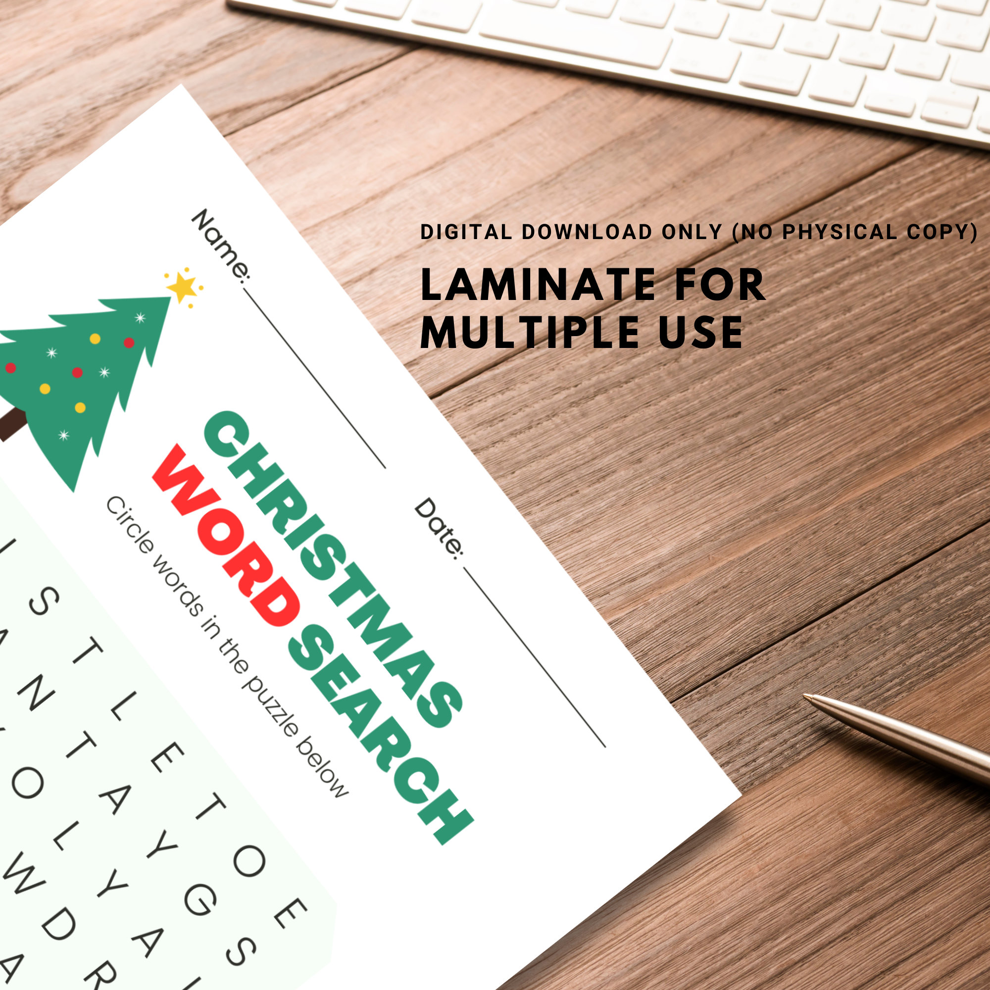 Merry Christmas Word Search for Kids Printable Holiday Activity Sheet ...