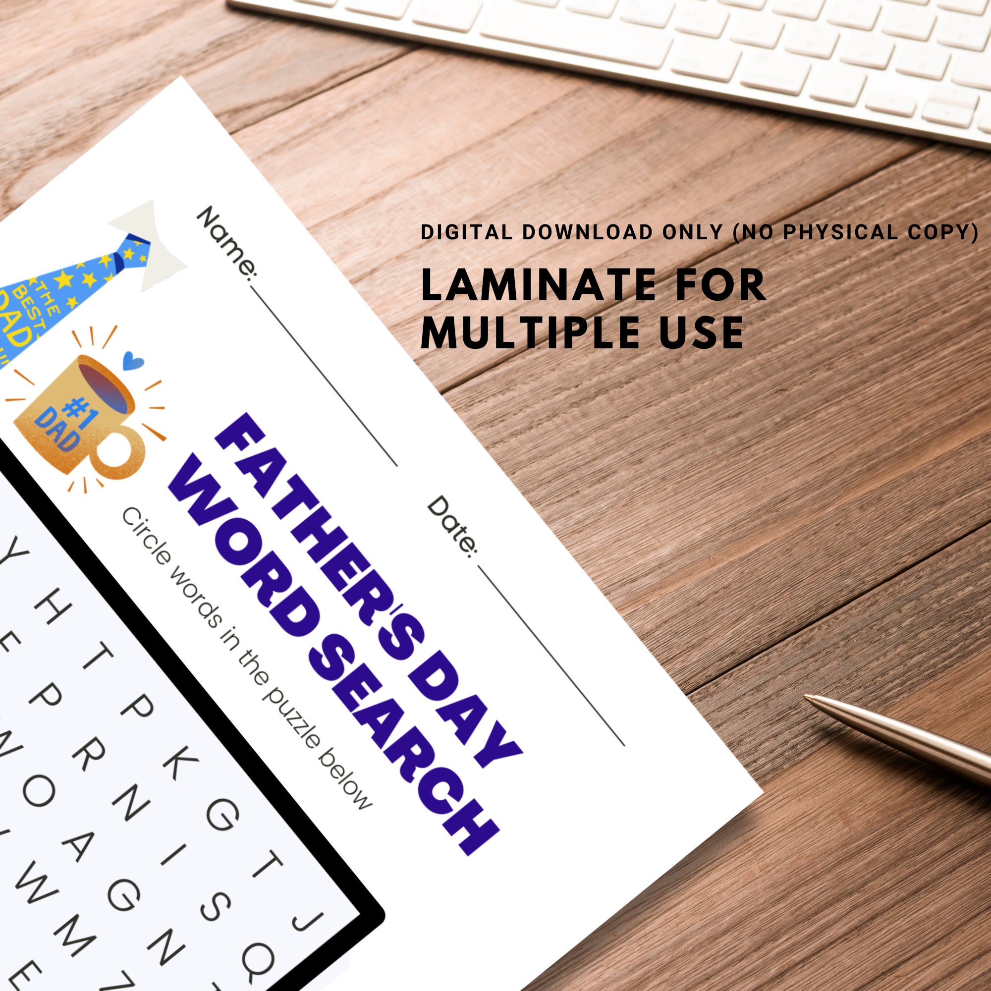 Father's Day Word Search for Kids Printable Holiday Activity Sheet Game ...