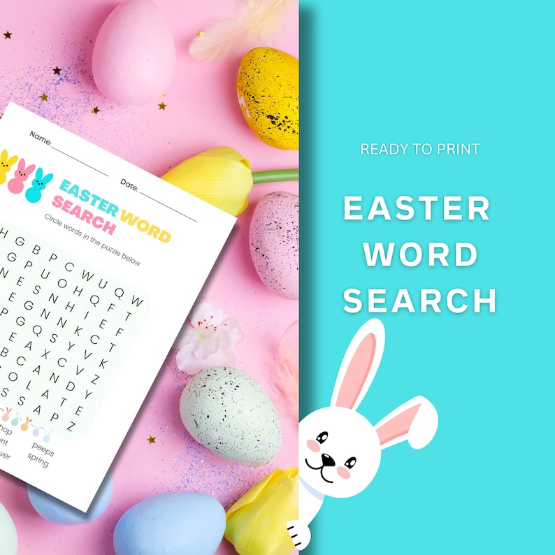 Easter Word Search for Kids Printable Holidays Activity Sheet Game ...
