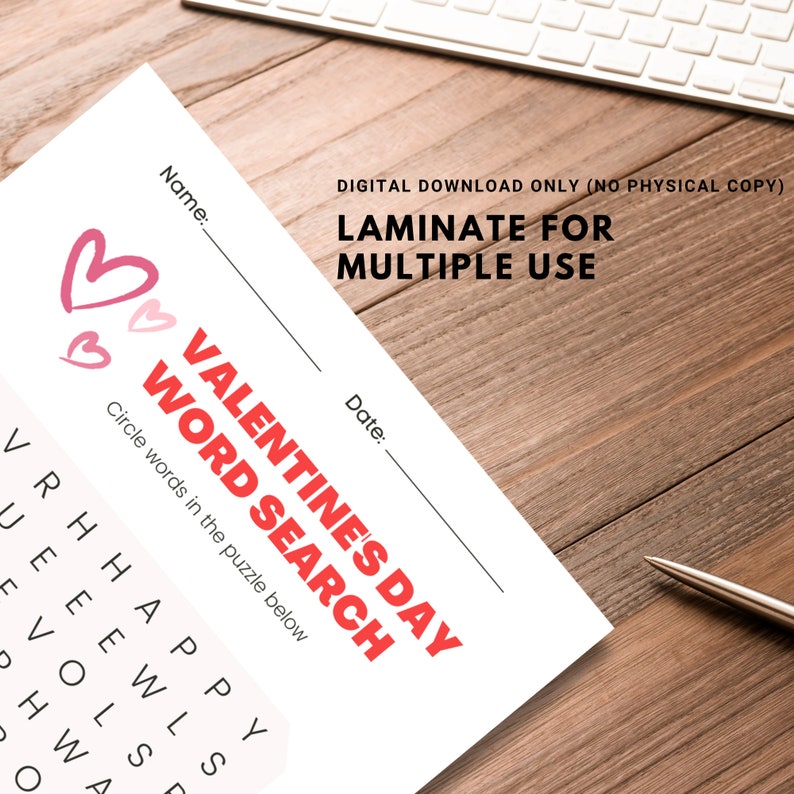 Valentine's Day Word Search for Kids Printable Holidays Activity Sheet ...