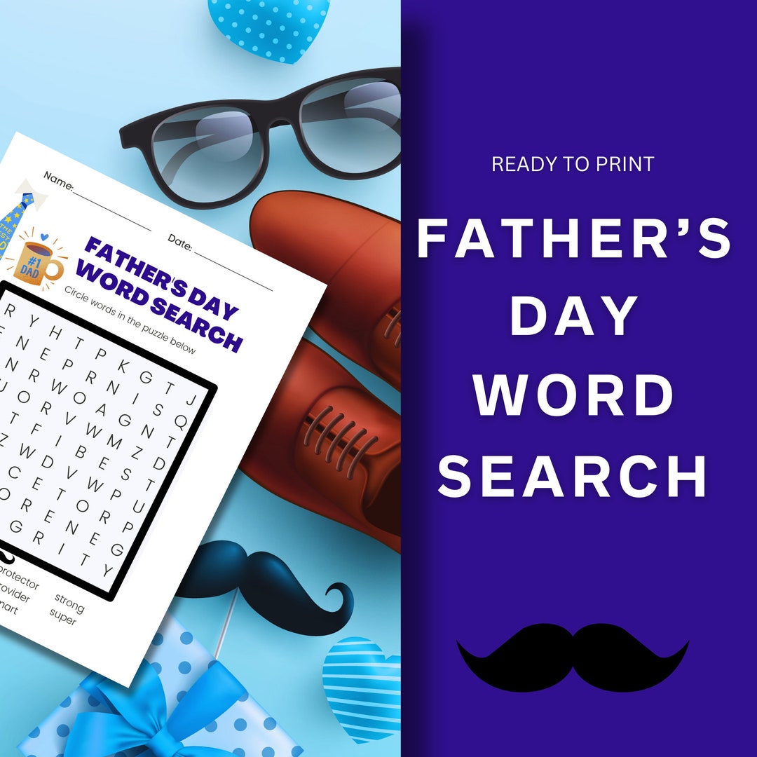 Father's Day Word Search for Kids Printable Holiday Activity Sheet Game ...