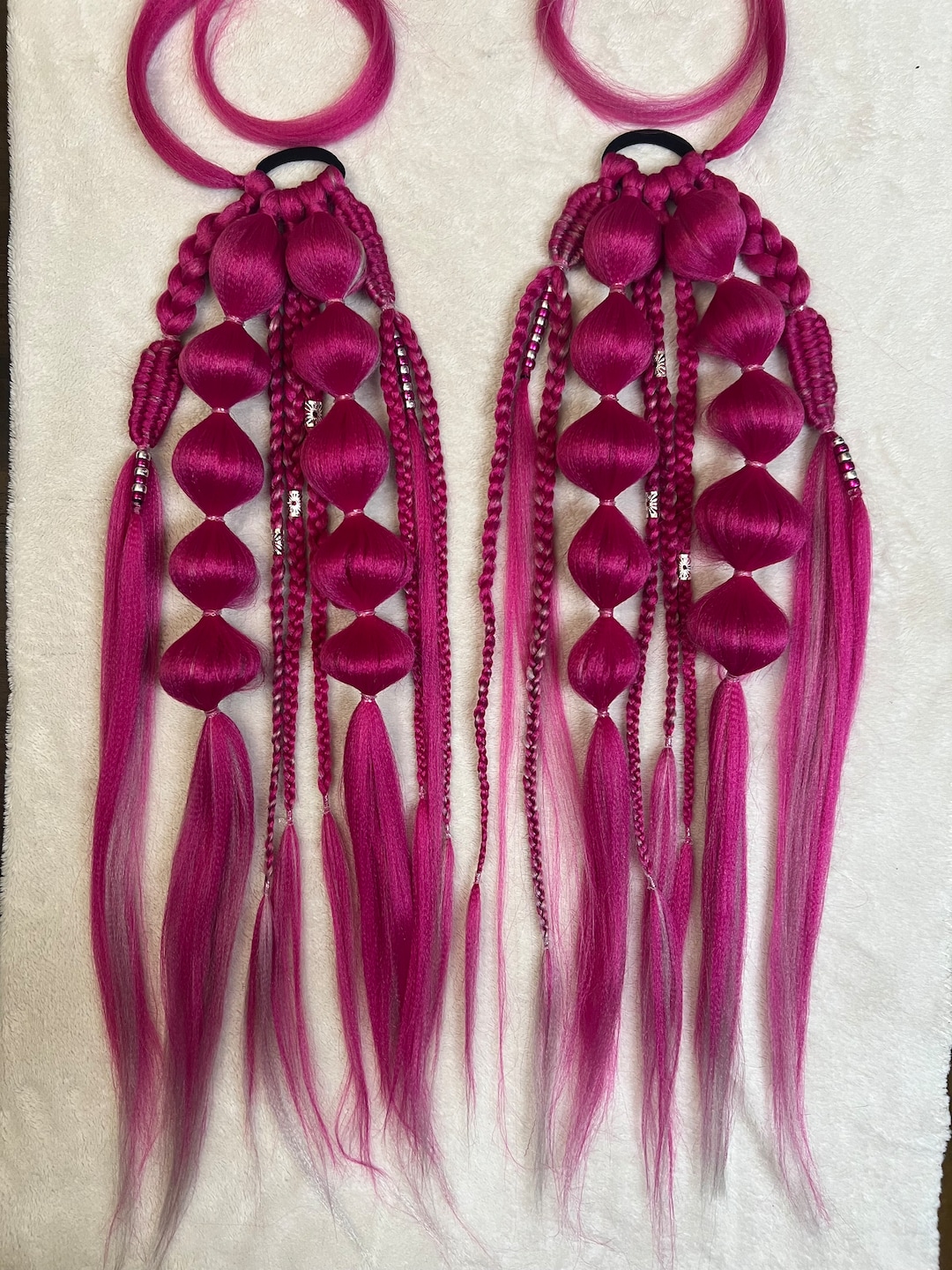 Hot Pink Rave Hair / Festive Hair - Etsy