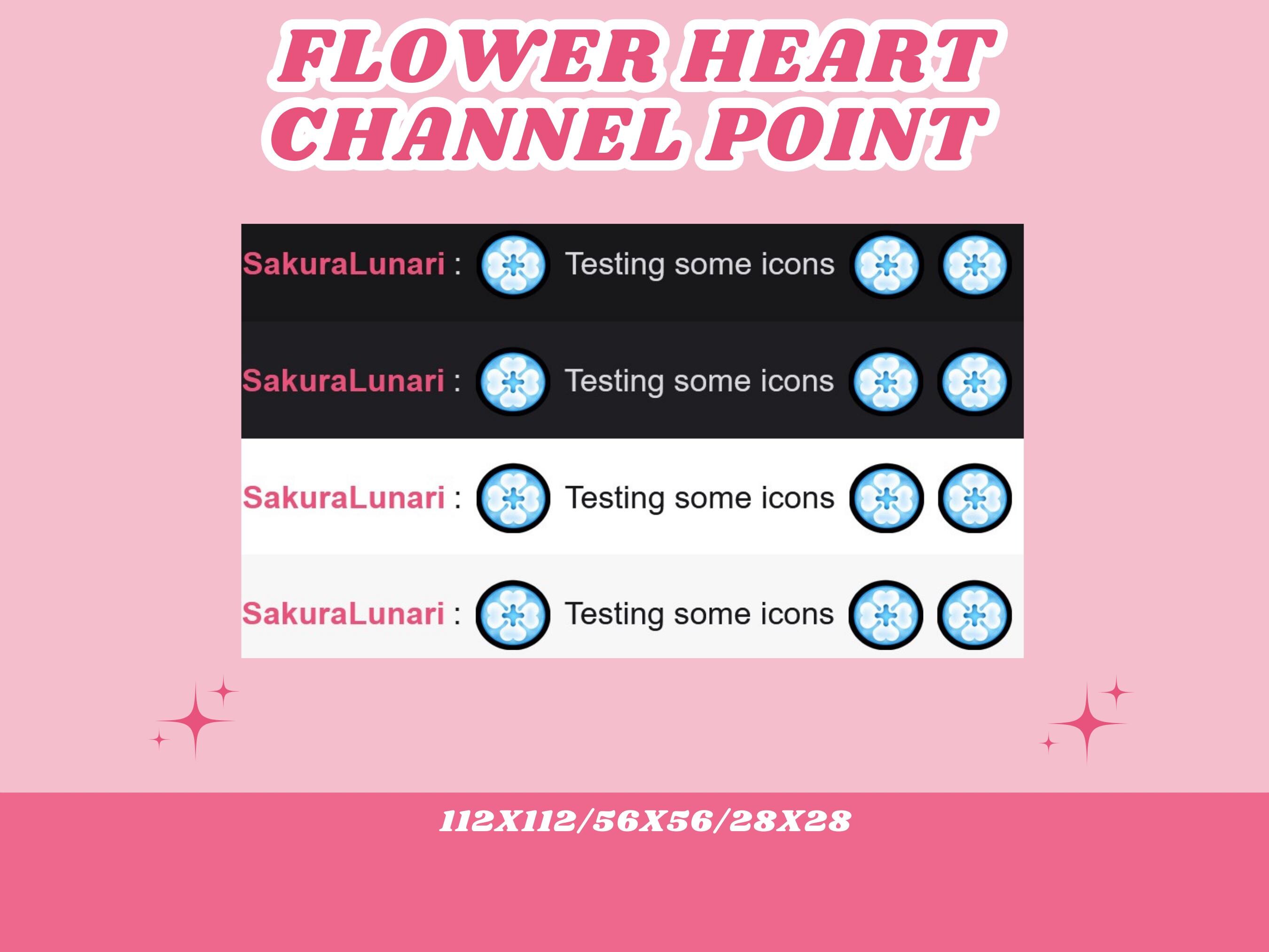 Kawaii Blue Flower Heart Channel Point Icon — Twitch, Youtube, Discord ...