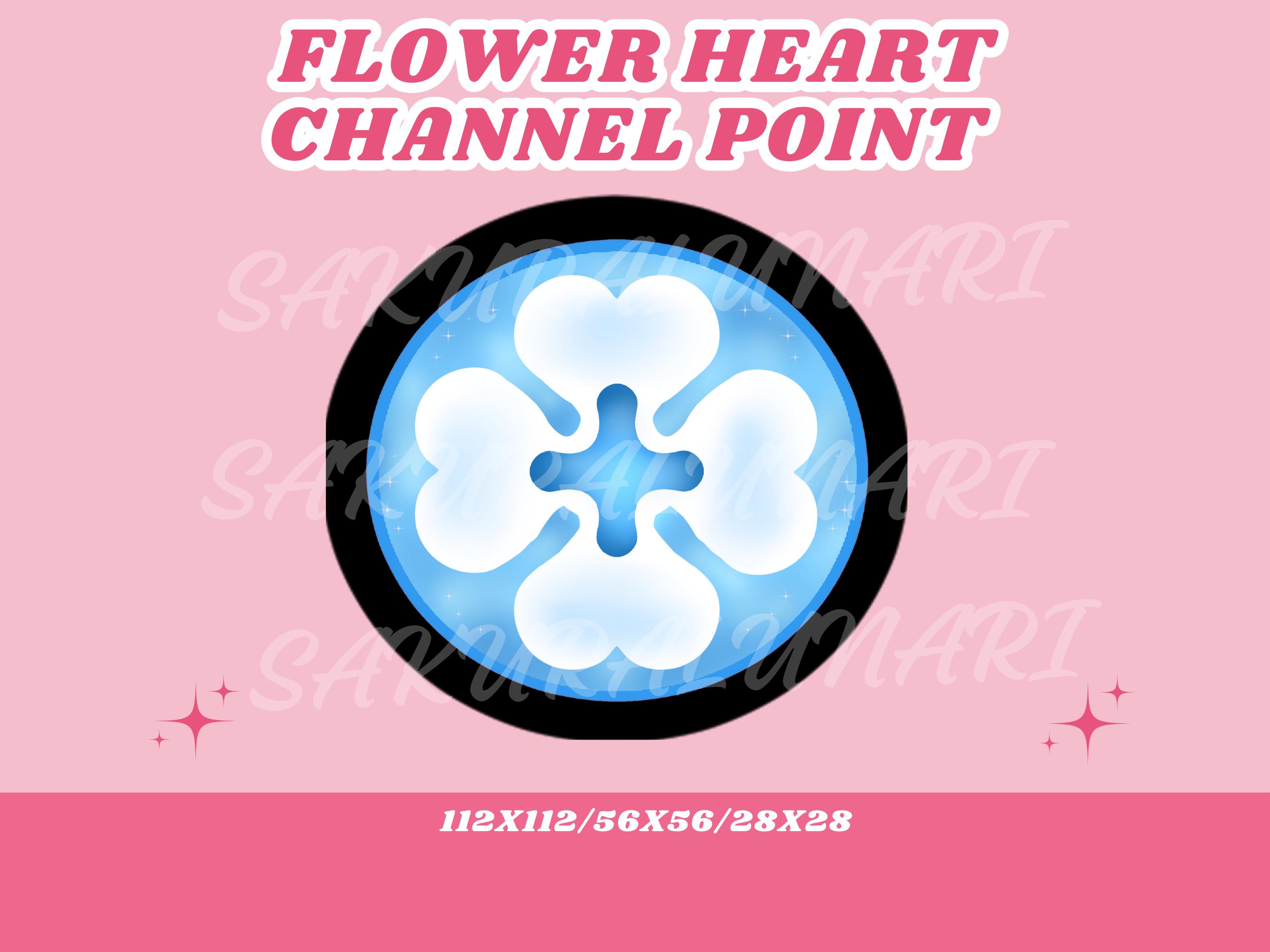 Kawaii Blue Flower Heart Channel Point Icon — Twitch, Youtube, Discord ...