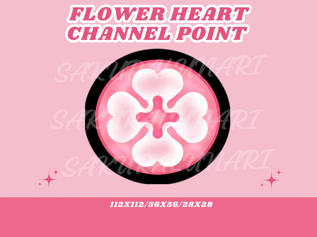 Kawaii Pink Flower Heart Channel Point Icon — Twitch, Youtube, Discord ...