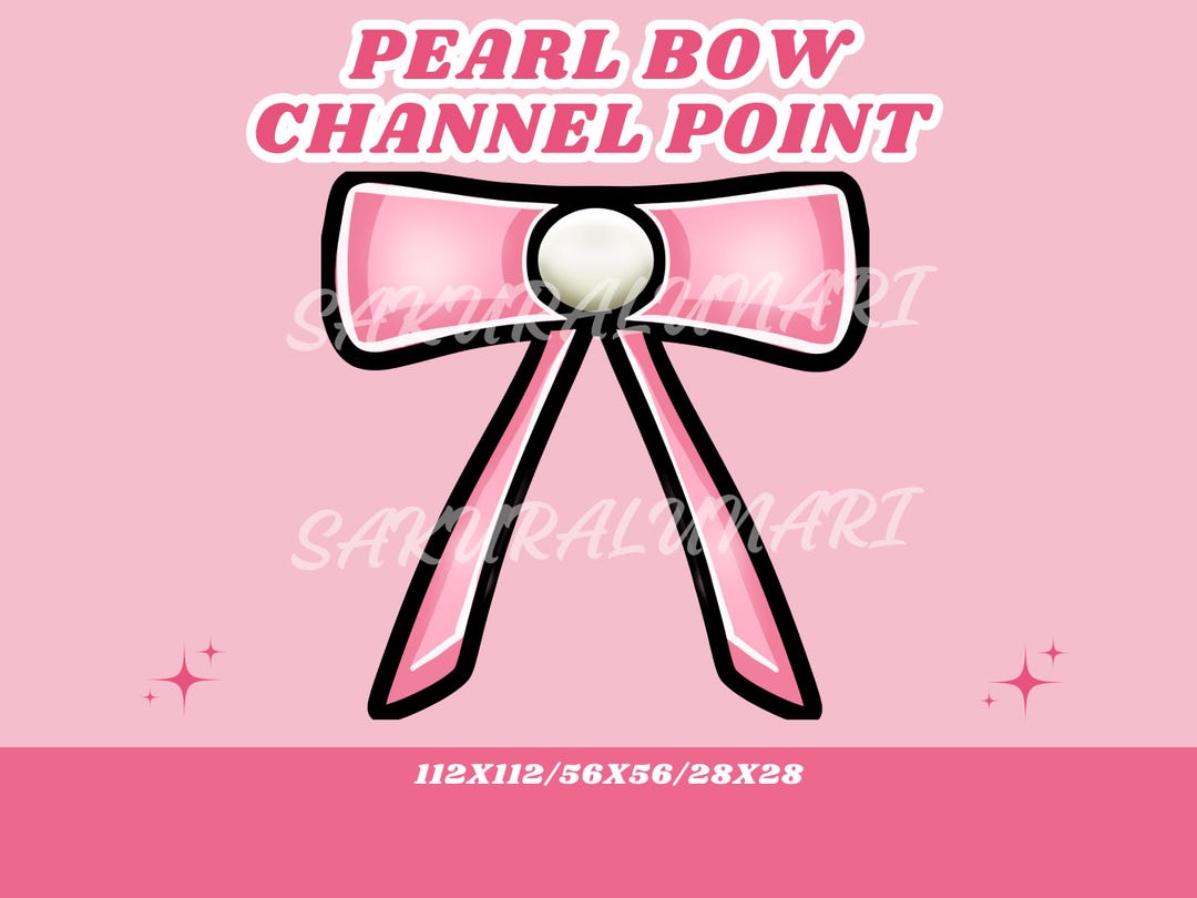 Pink Pearl Bow Channel Point Icon — Twitch, Youtube, Discord - Etsy